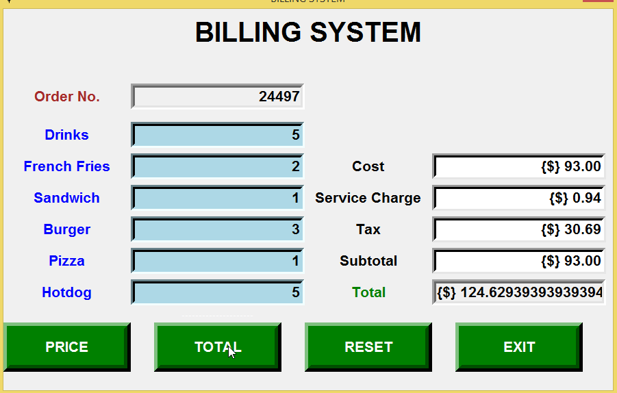 Simple Billing System Using Tkinter In Python Free Source Code Sourcecodester